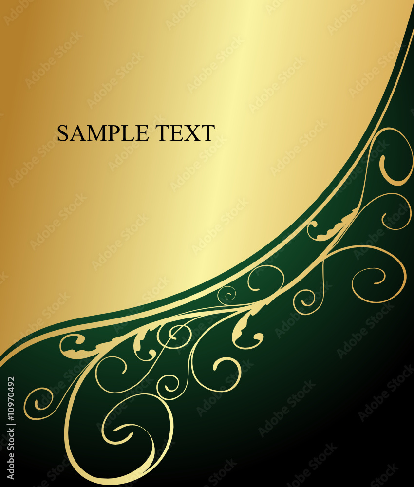 abstract green and gold background Stock Vector | Adobe Stock