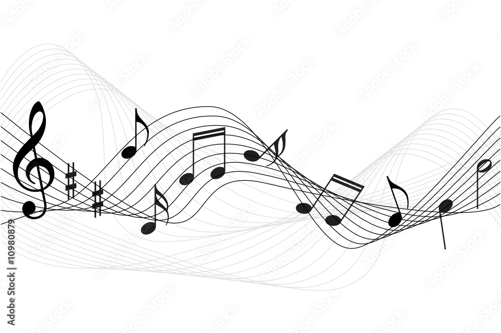 music notes background Stock Vector | Adobe Stock