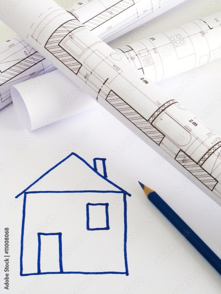 architectural sketch of house plan Stock Photo | Adobe Stock