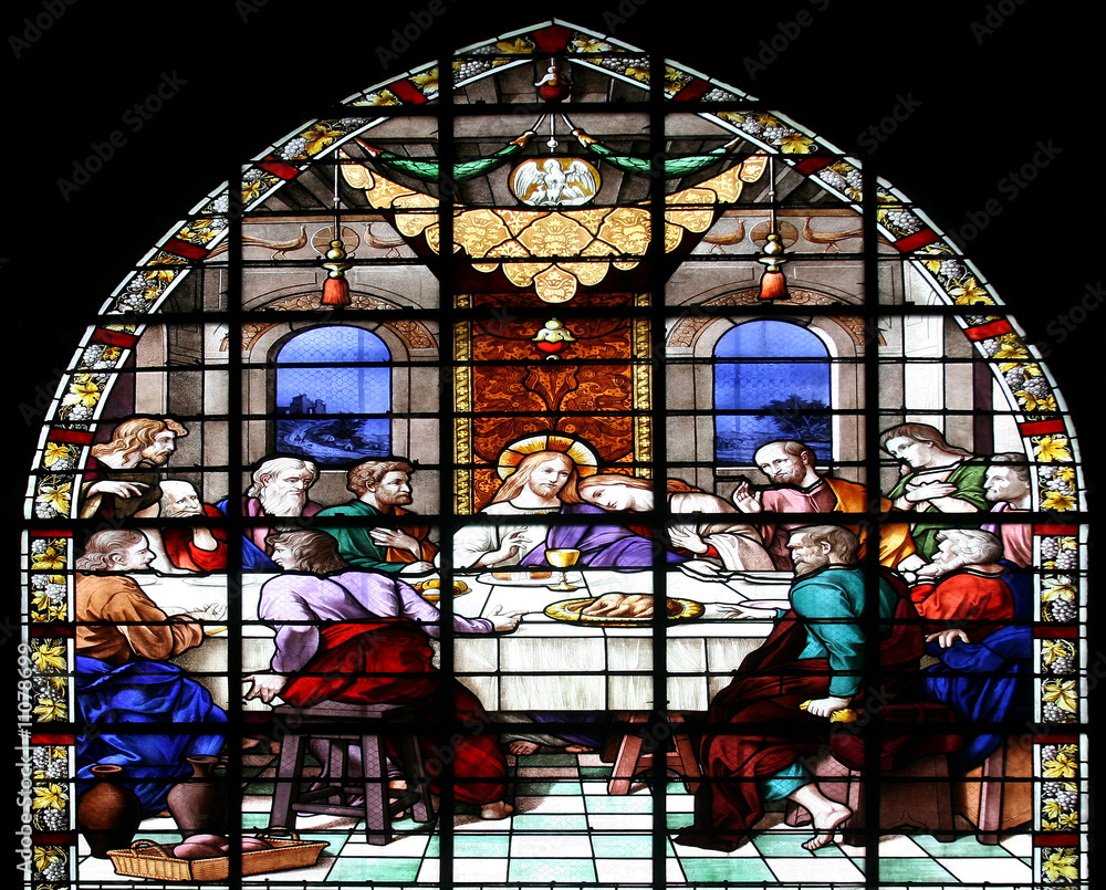 The Last Supper (stained glass window) Stock Photo | Adobe Stock
