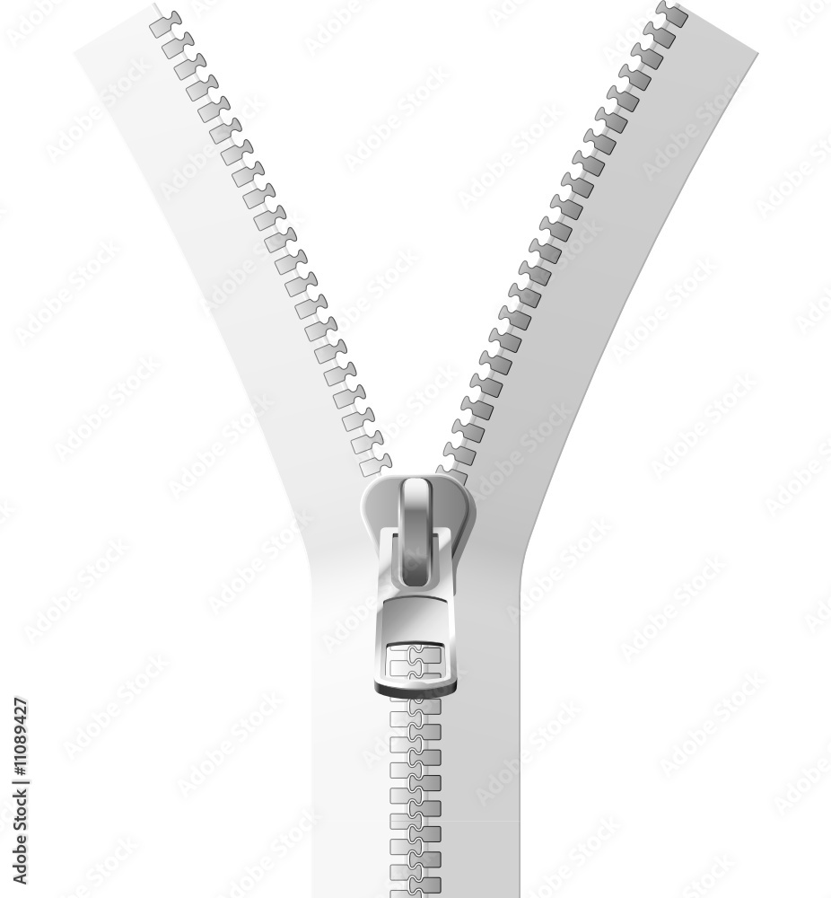 Vector white zipper Stock Vector | Adobe Stock