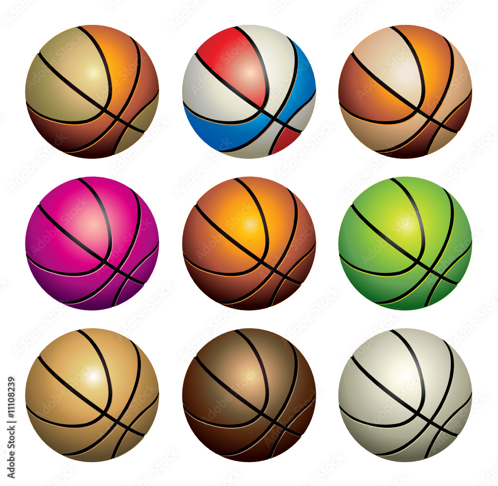 basketball vector collection Stock Vector | Adobe Stock