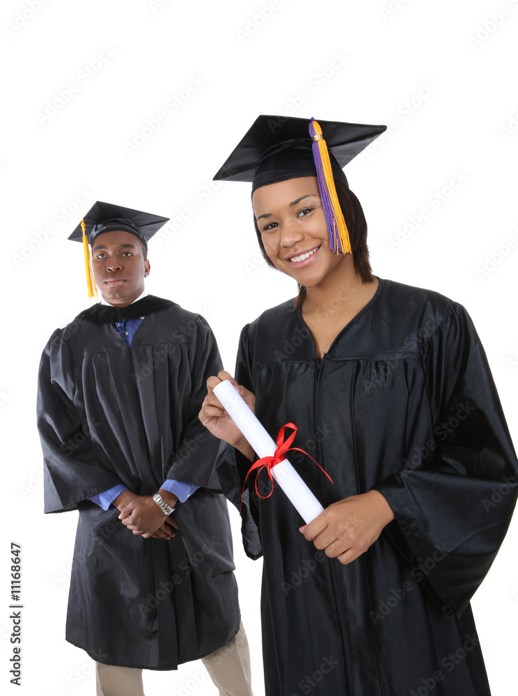 Man and Woman Graduates Stock Photo | Adobe Stock