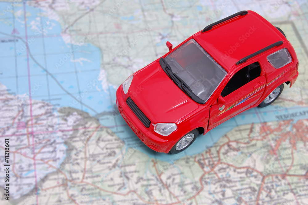 model of car on a map Stock Photo | Adobe Stock