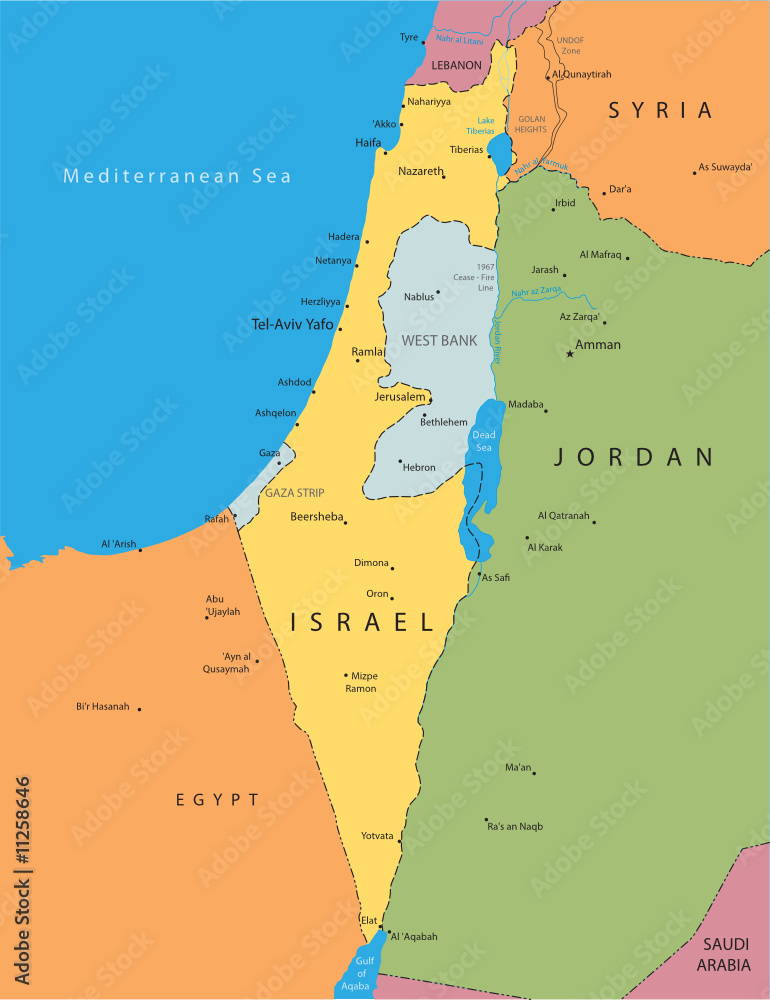 Vector map of Israel Stock Vector | Adobe Stock