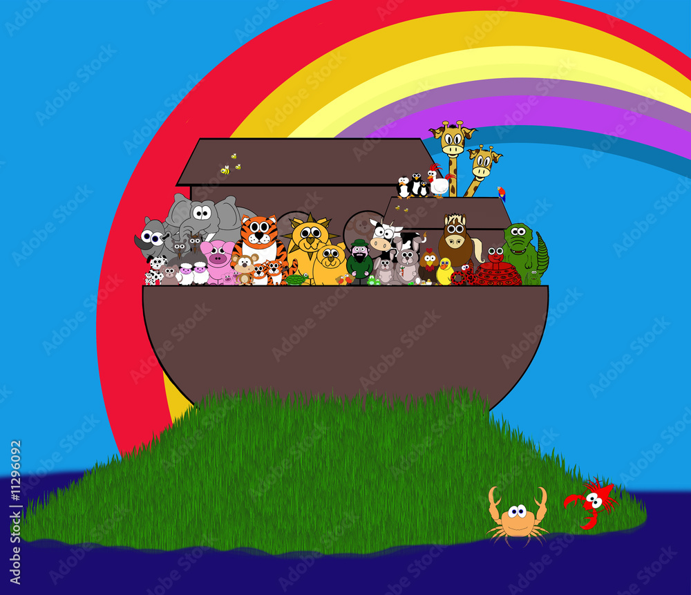 Noah's Ark Scene - A New World Stock Illustration | Adobe Stock