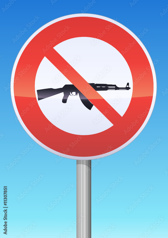 Panneau d'interdiction des armes de guerre Stock Vector | Adobe Stock