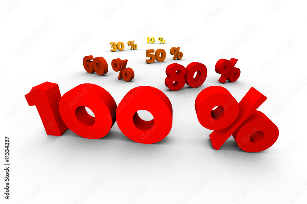 100 percent sign ahead of the other signs Stock Illustration | Adobe Stock