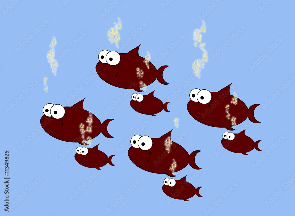 Group Of Fish Cartoon
