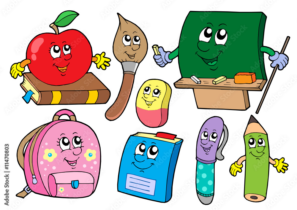 Cartoon school illustrations collections Stock Vector | Adobe Stock