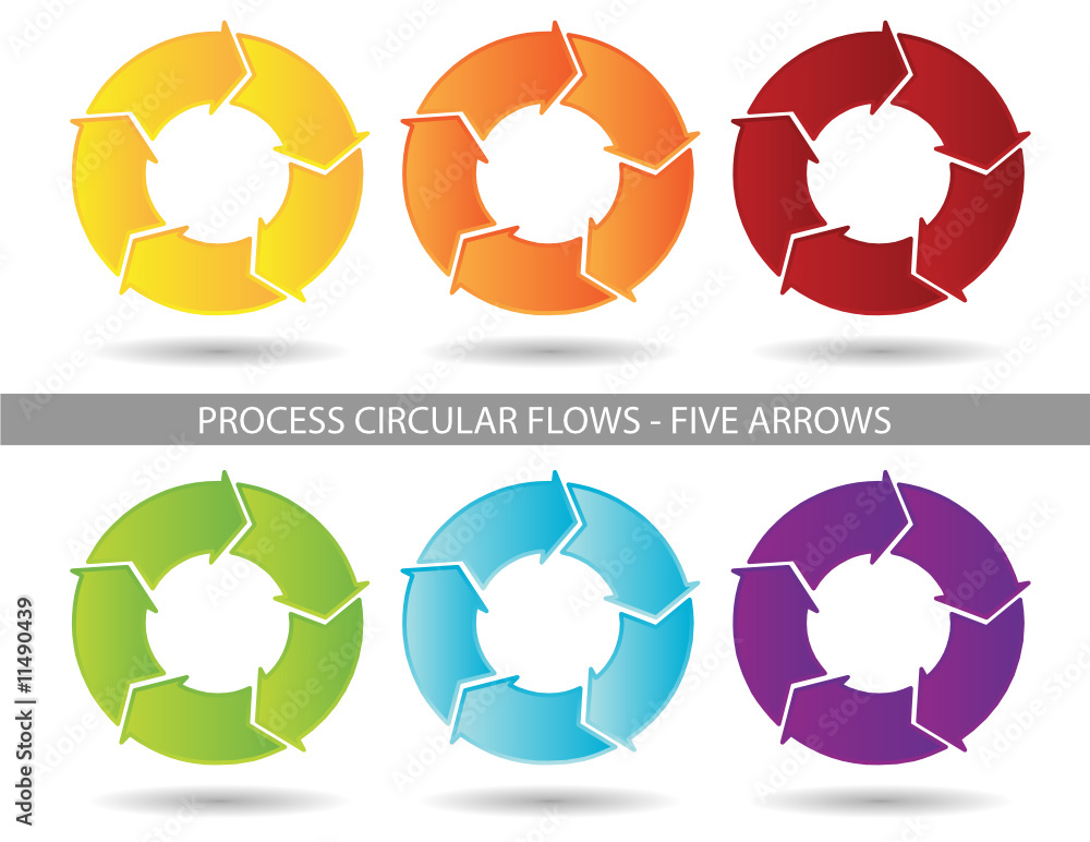 Presentation Graphic - Five Arrow Process Circular Flow Stock Vector ...