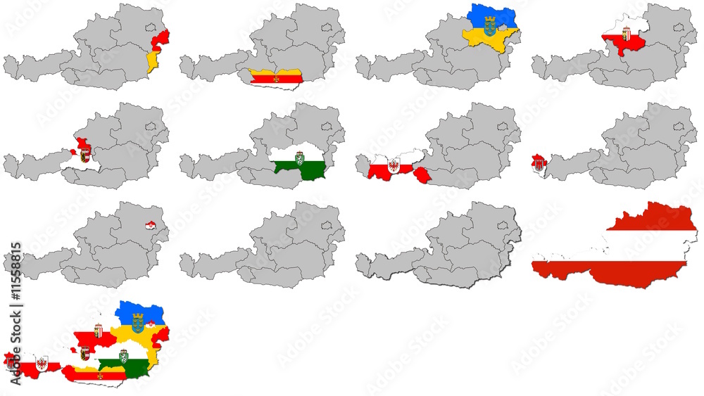 Die Bundesländer von Österreich Stock Illustration | Adobe Stock