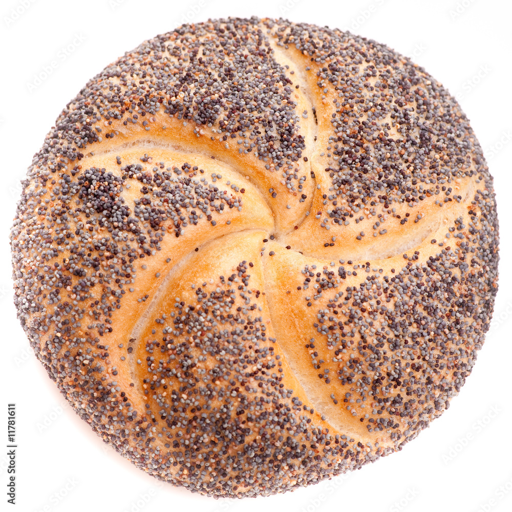 Mohnsemmel von oben im Quadrat Stock Photo | Adobe Stock