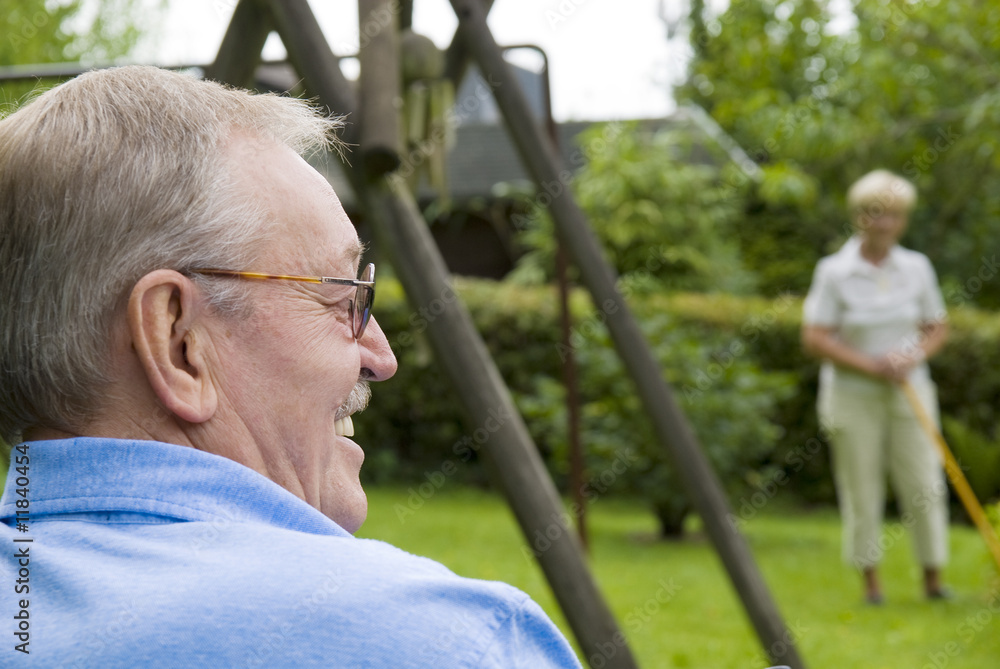 lachender Rentner Stock Photo | Adobe Stock