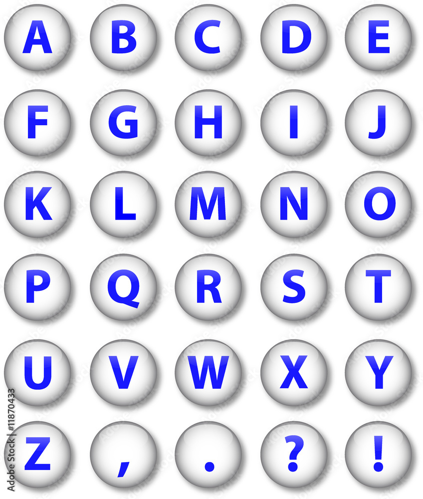 Boutons "Alphabet" : Poster Stock Illustration | Adobe Stock