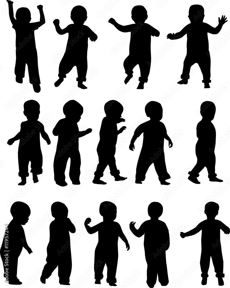 Toddler walking, vector illustration Stock Vector | Adobe Stock