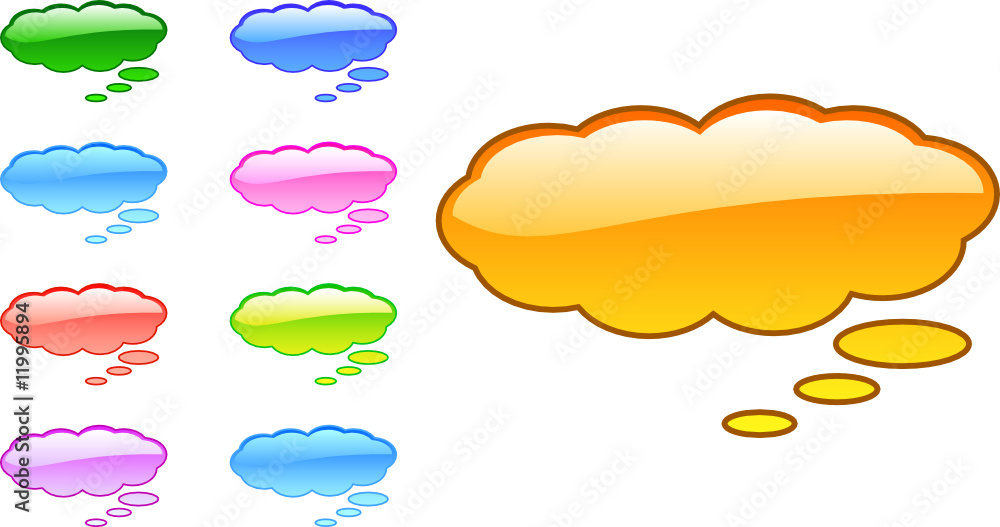 Thinking Bubble Set Stock Vector | Adobe Stock