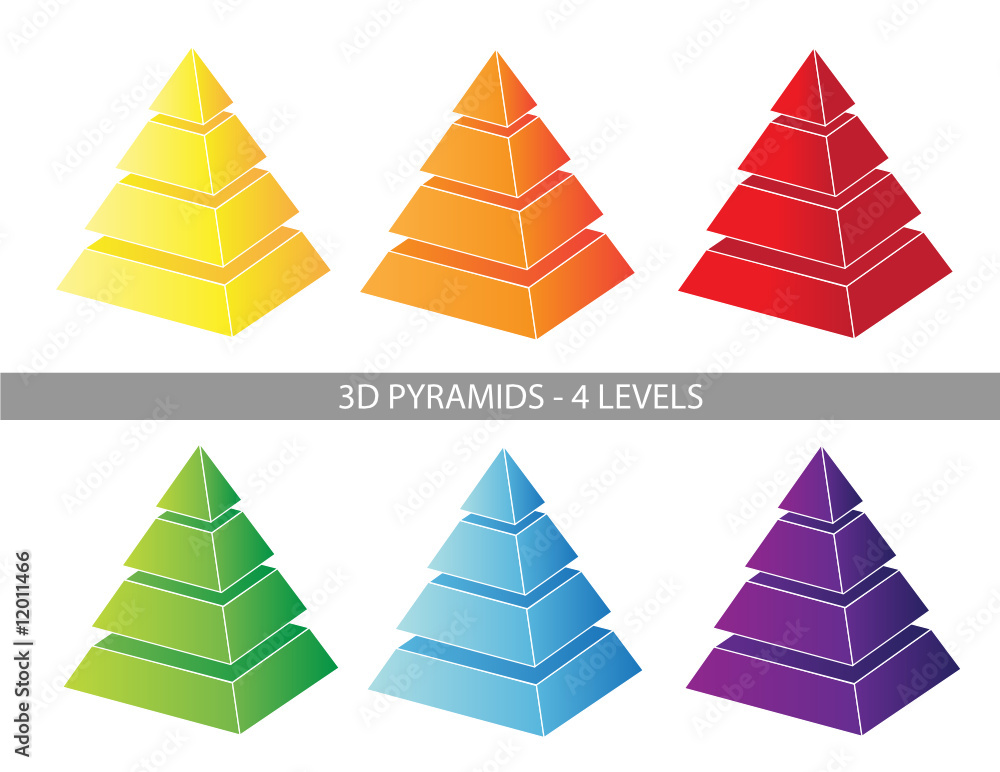 Presentation Graphics - 4 Level Pyramids Stock Vector | Adobe Stock