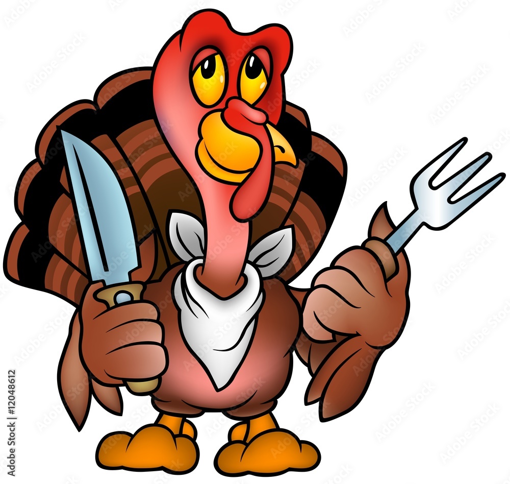 Brown Turkey - colored cartoon illustration Stock Illustration | Adobe ...