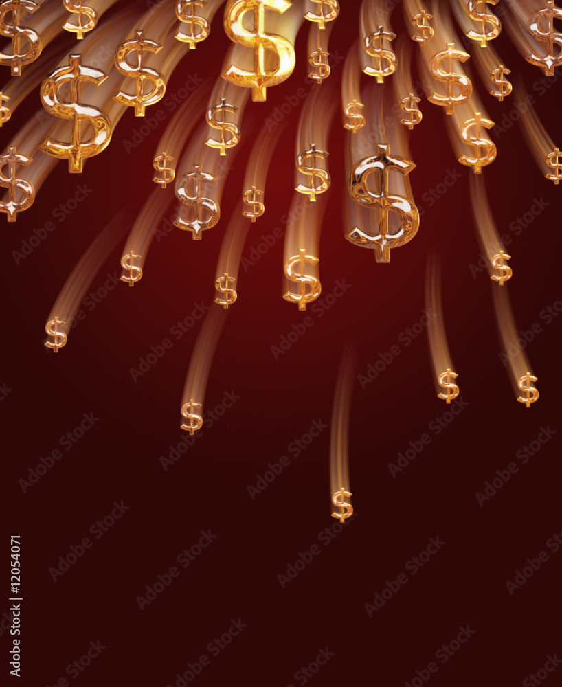Falling dollar signs with copyspace Stock Illustration | Adobe Stock
