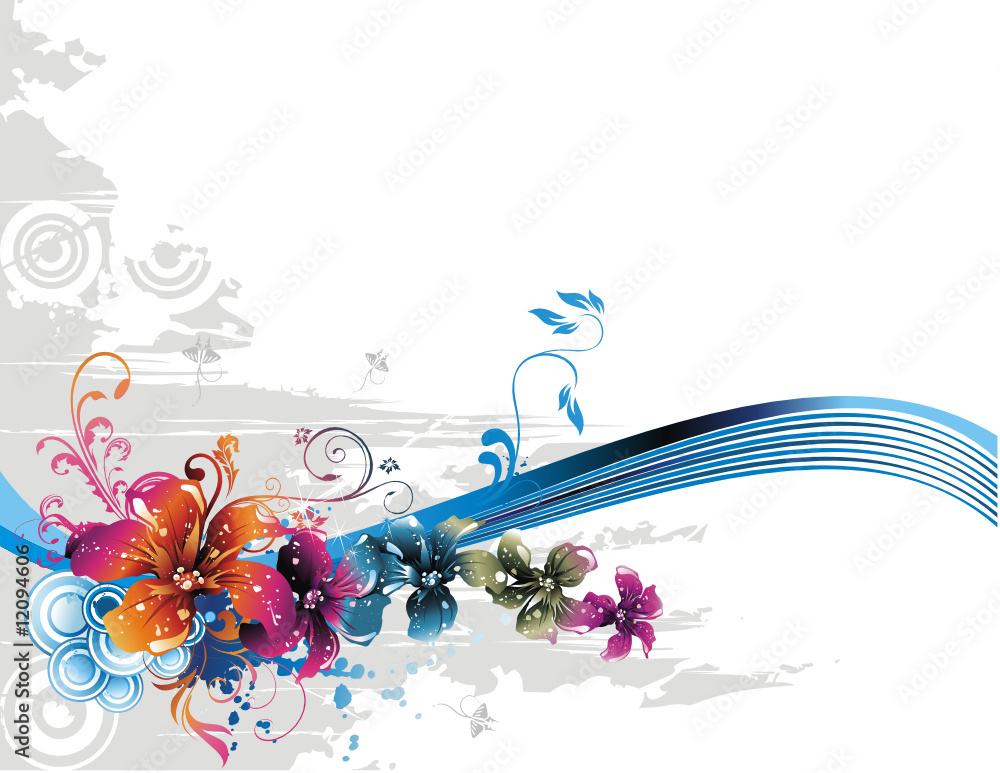 vector fantasy flowers illustration Stock Vector | Adobe Stock