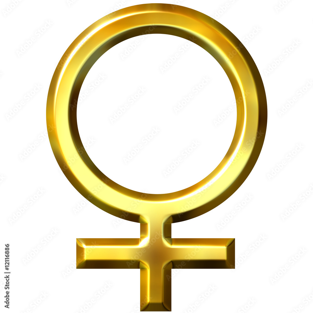 3D Golden Female Symbol Stock Illustration | Adobe Stock