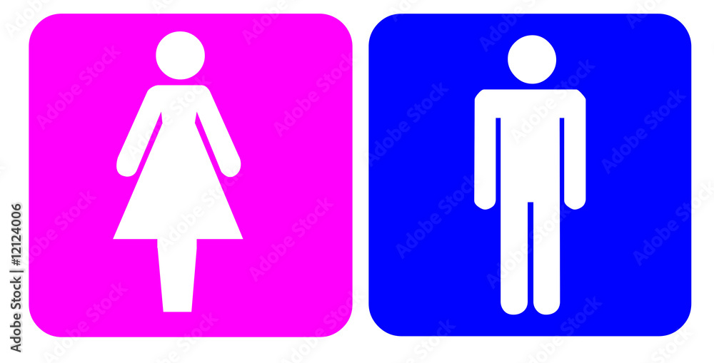 Girl / Woman Sign & Boy / Man Sign Isolated Stock Illustration | Adobe ...