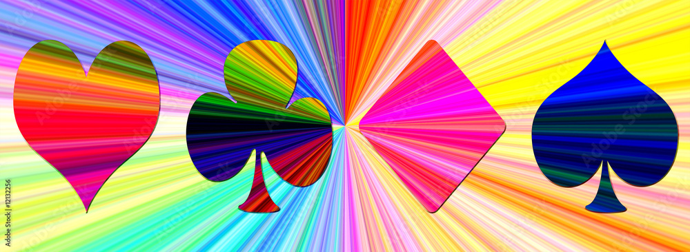 Psychedelic Playing Card Symbols Stock Illustration | Adobe Stock