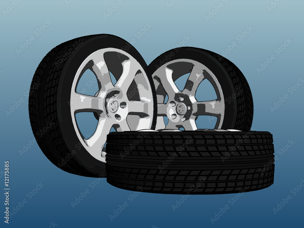 3d vector wheels Stock Vector | Adobe Stock