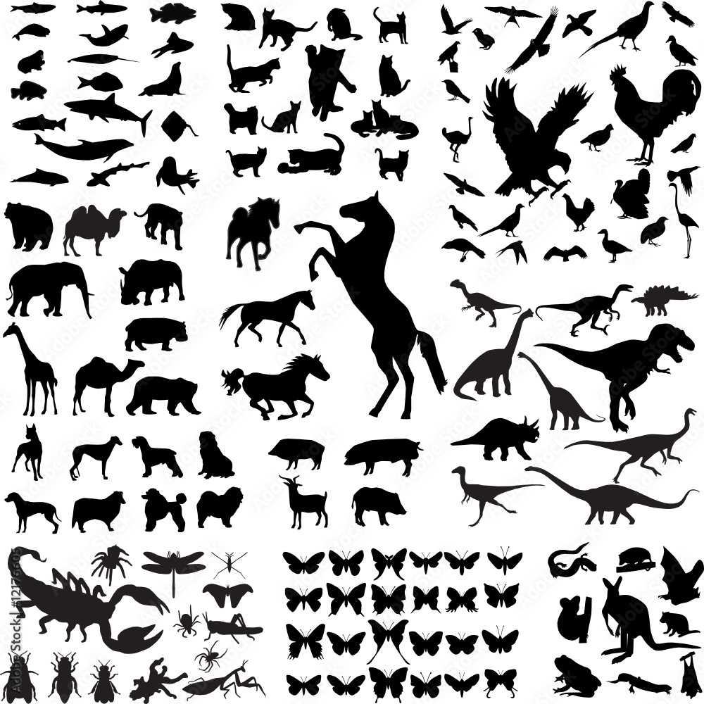 animal silhouette vector Stock Vector | Adobe Stock