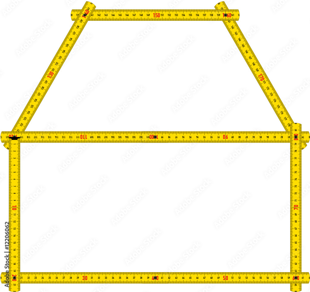 Zollstock Haus Stock-Vektorgrafik | Adobe Stock