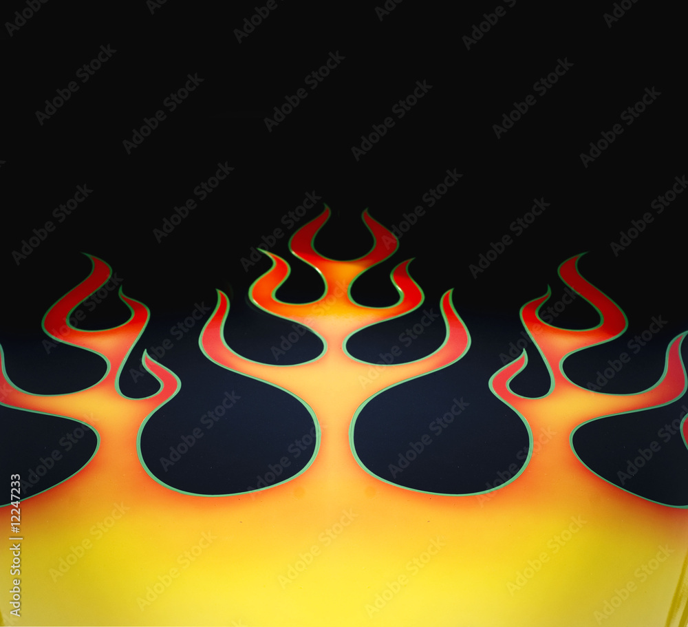 Flame graphic paint job on hot rod car Stock Photo | Adobe Stock