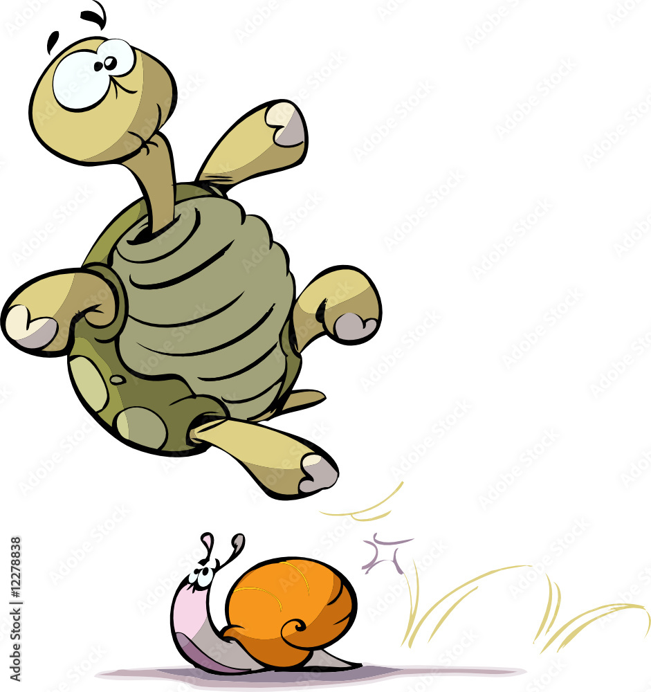 snail and turtle fun Stock Vector | Adobe Stock
