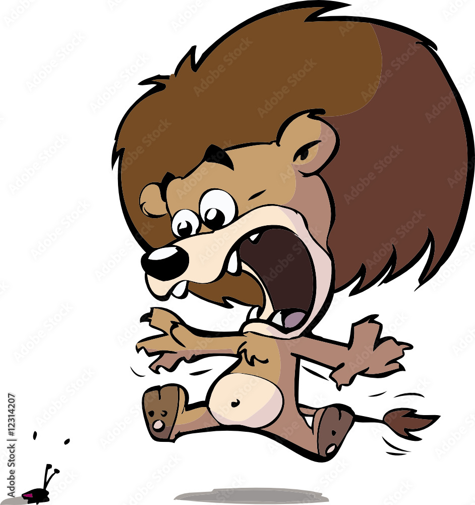 Frightened Lion Clipart