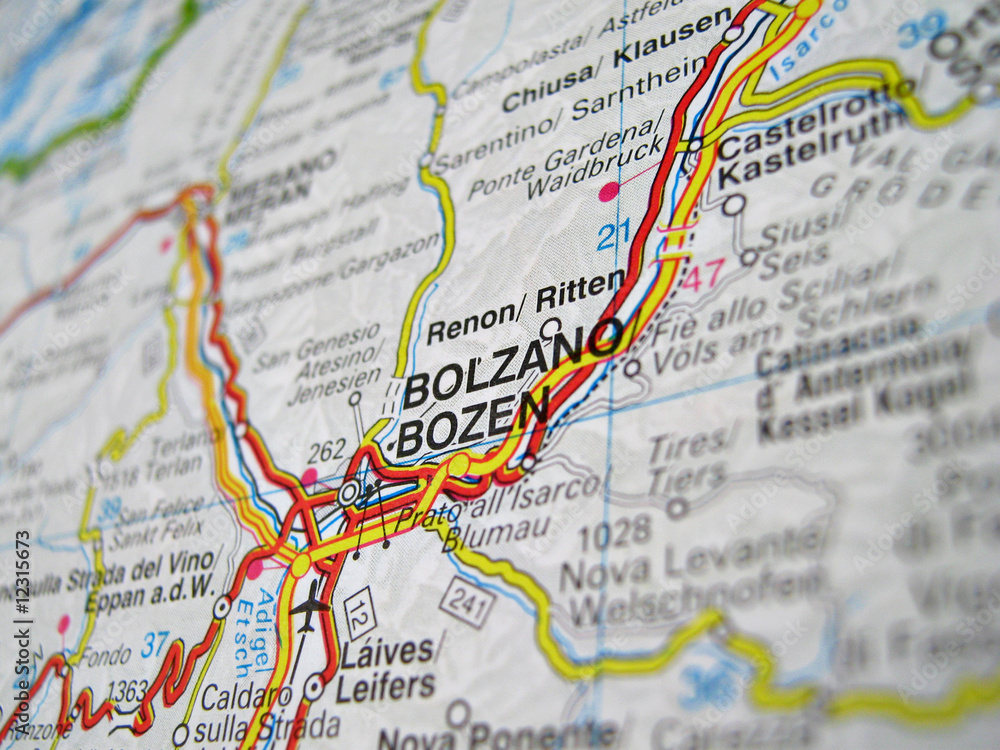 cartina bolzano Stock Photo | Adobe Stock