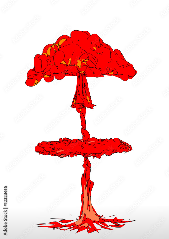 Cartoon nuclear explosion Stock Vector | Adobe Stock