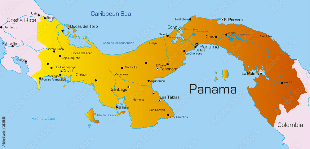 Vector color map of Panama country Stock Vector | Adobe Stock