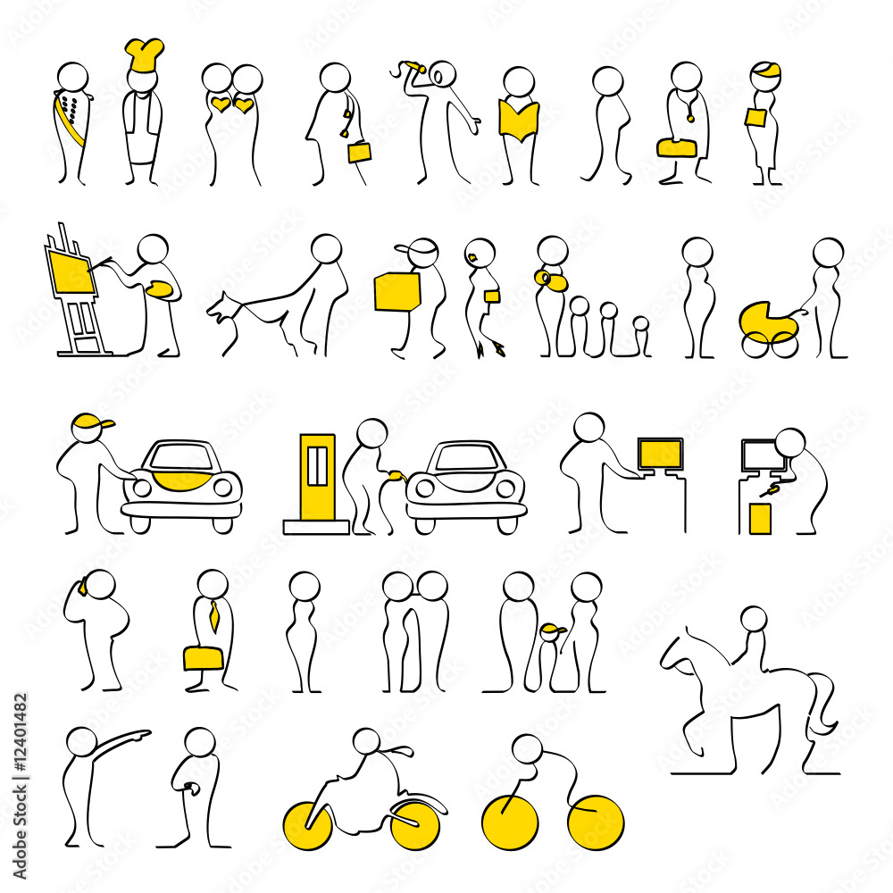 Vettoriale Stock omini al tratto | Adobe Stock