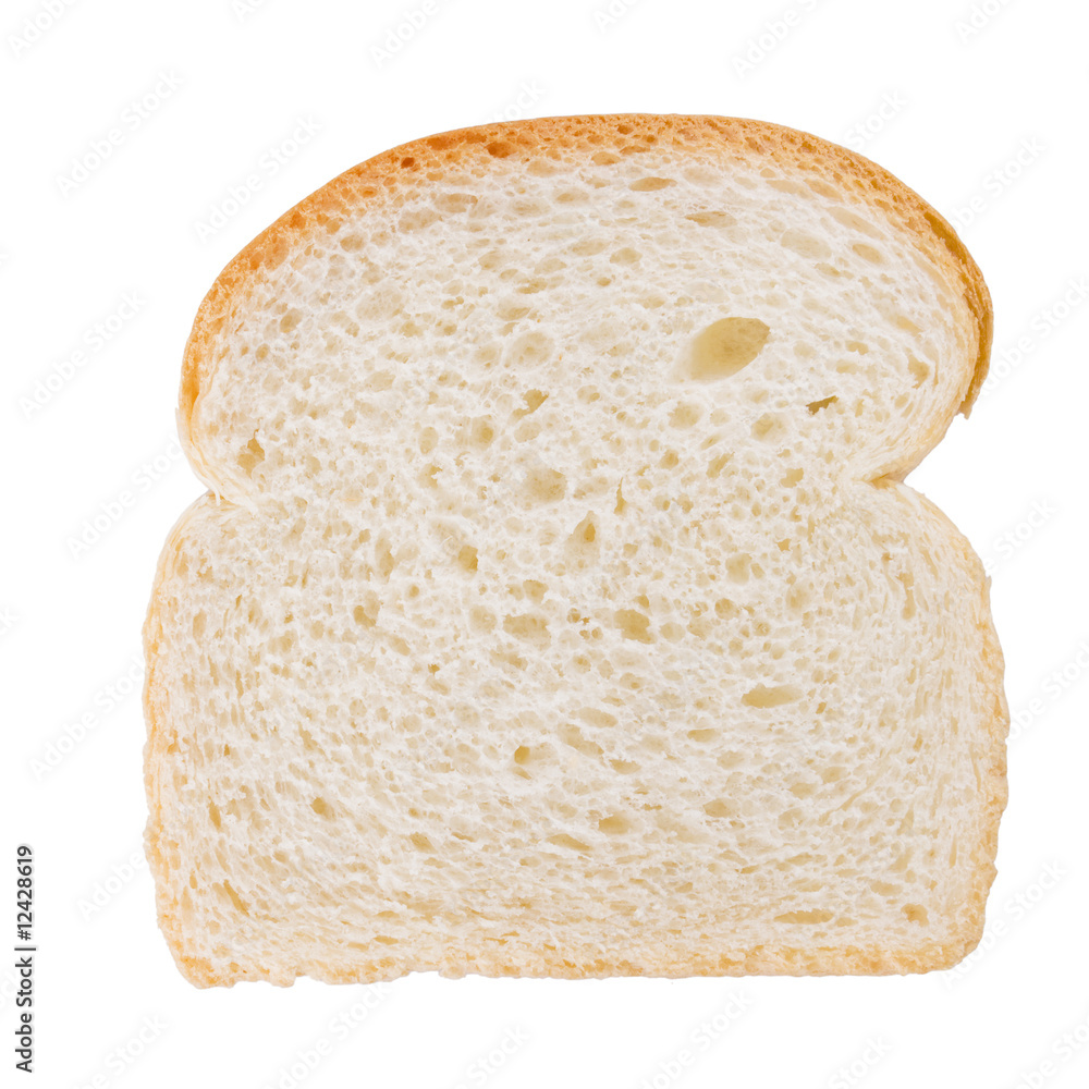 Slice of bread isolated on white background.. Stock Photo | Adobe Stock