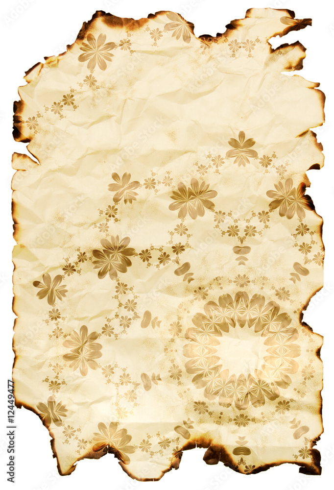 vintage burnt paper with floral pattern Stock Photo | Adobe Stock