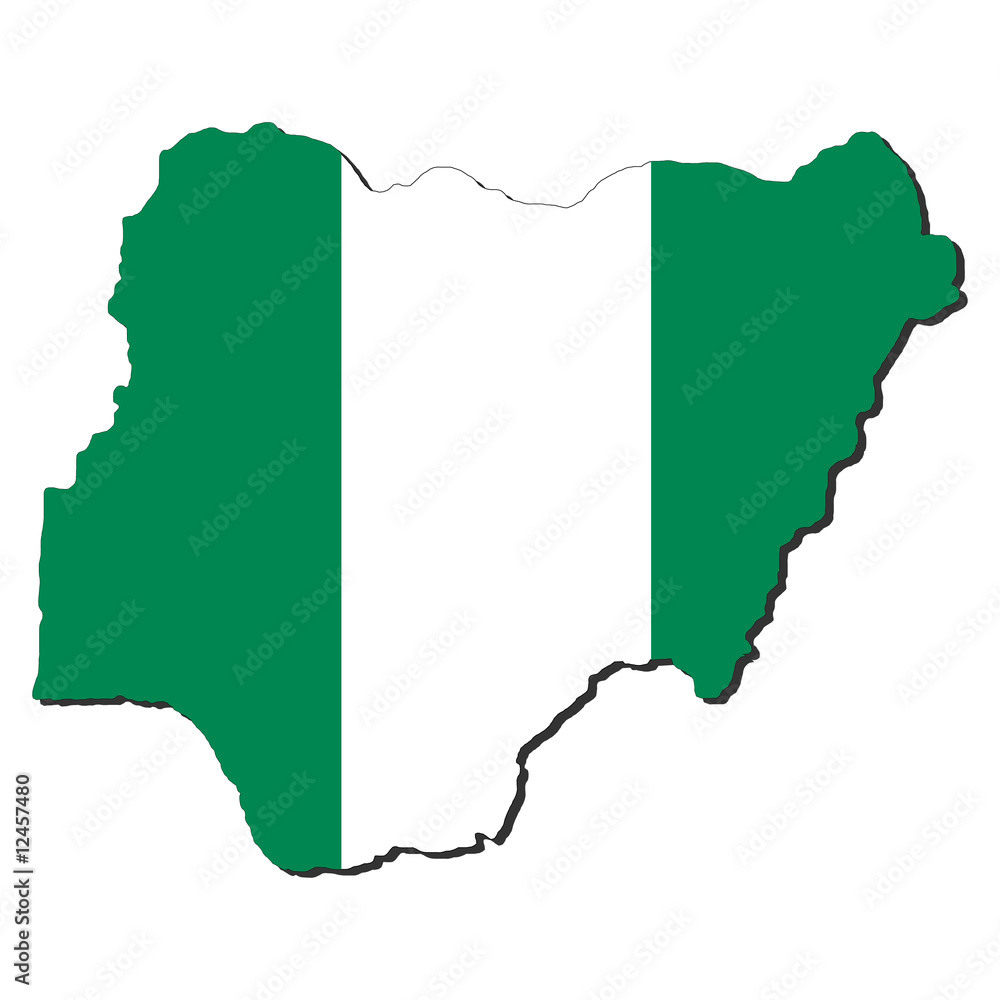 map of Nigeria and Nigerian flag illustration Stock Illustration ...