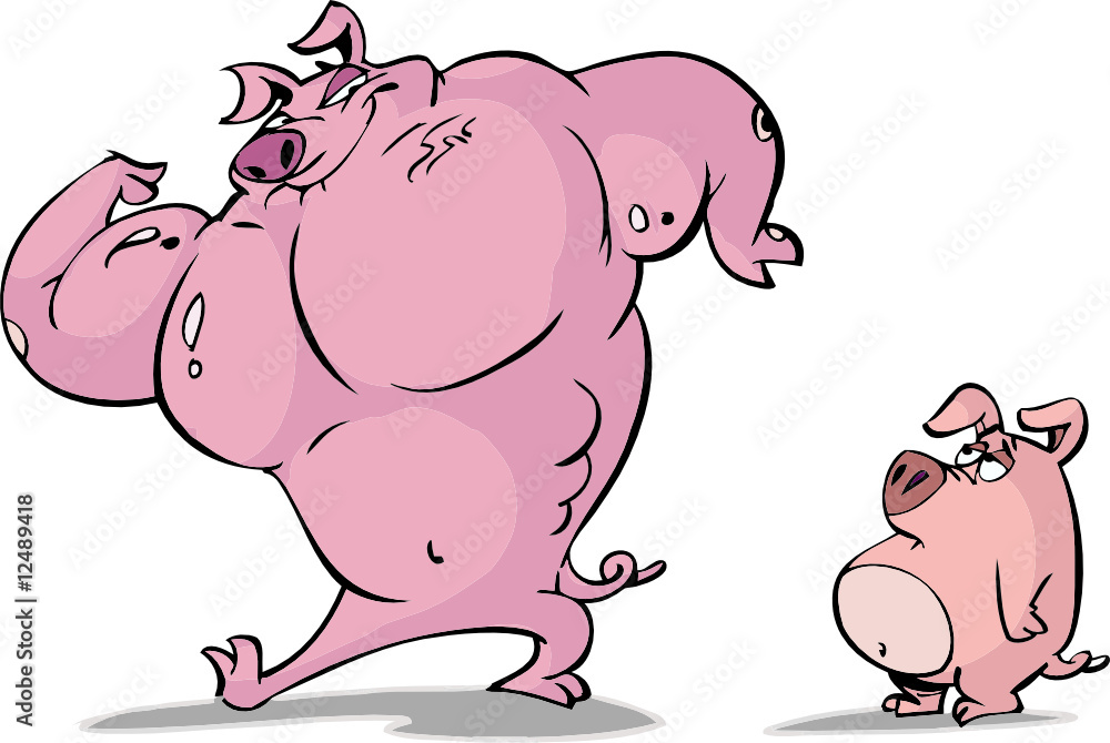 bodybuilder pig Stock Vector | Adobe Stock