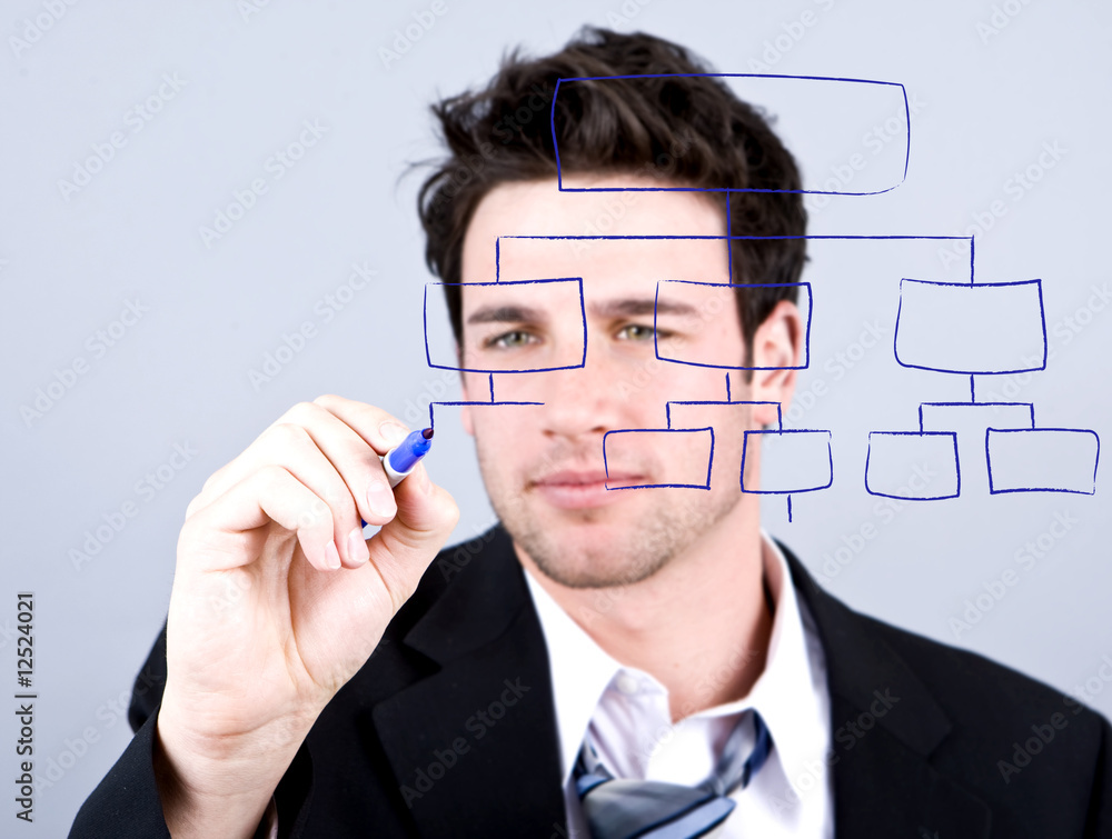 man drawing chart Stock Photo | Adobe Stock