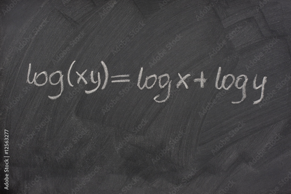 logarithm formula on a school blackboard Stock Photo | Adobe Stock