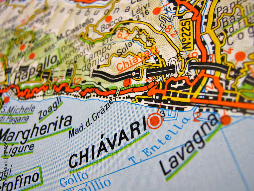 cartina chiavari Stock Photo | Adobe Stock