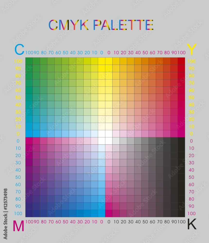cmyk color palette on grey Stock Vector | Adobe Stock