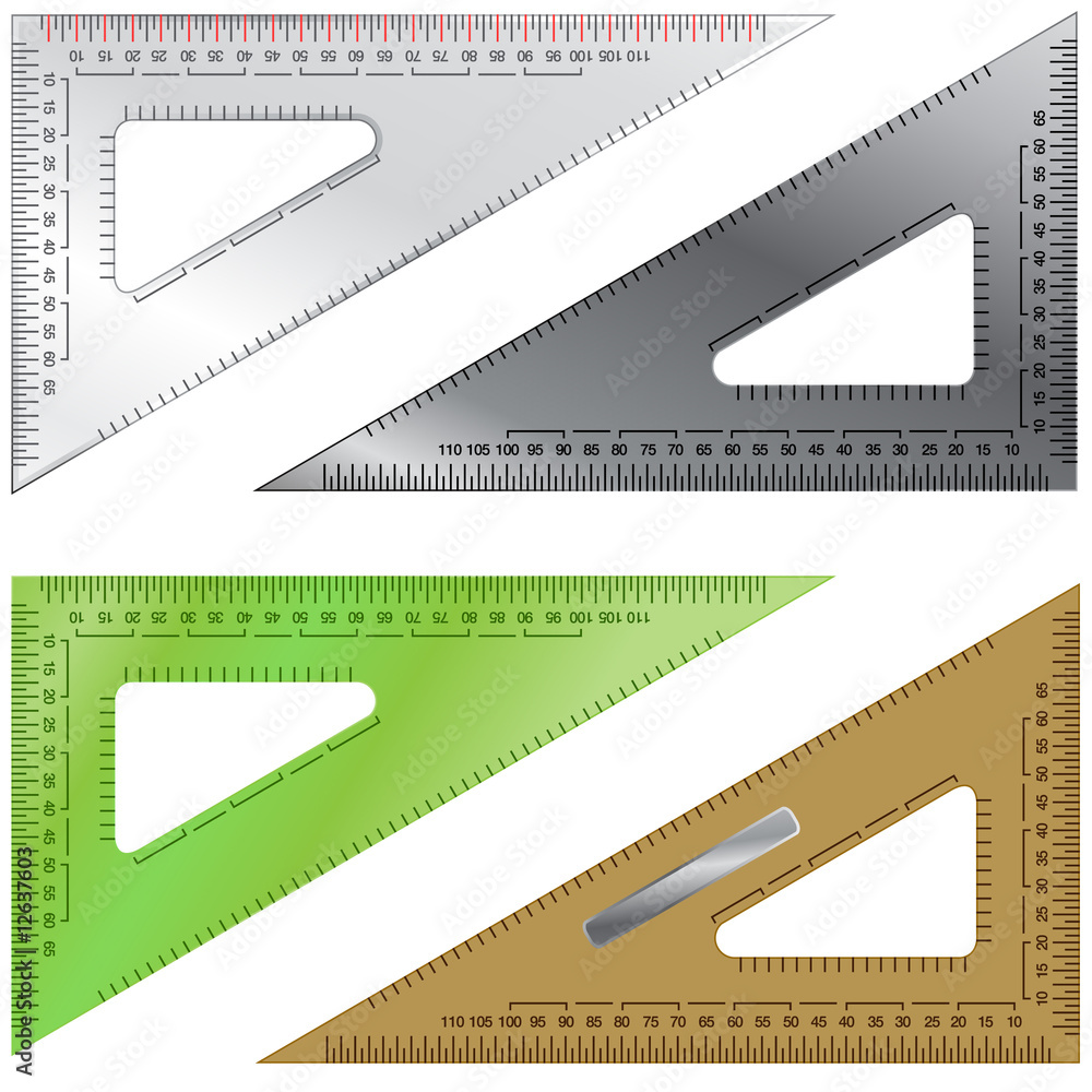 Vector set of drafting triangles Stock Vector | Adobe Stock