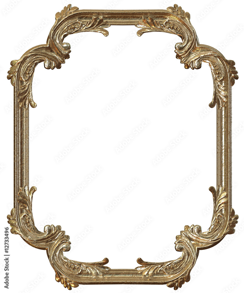 Picture gold frame with a decorative pattern Stock Photo | Adobe Stock