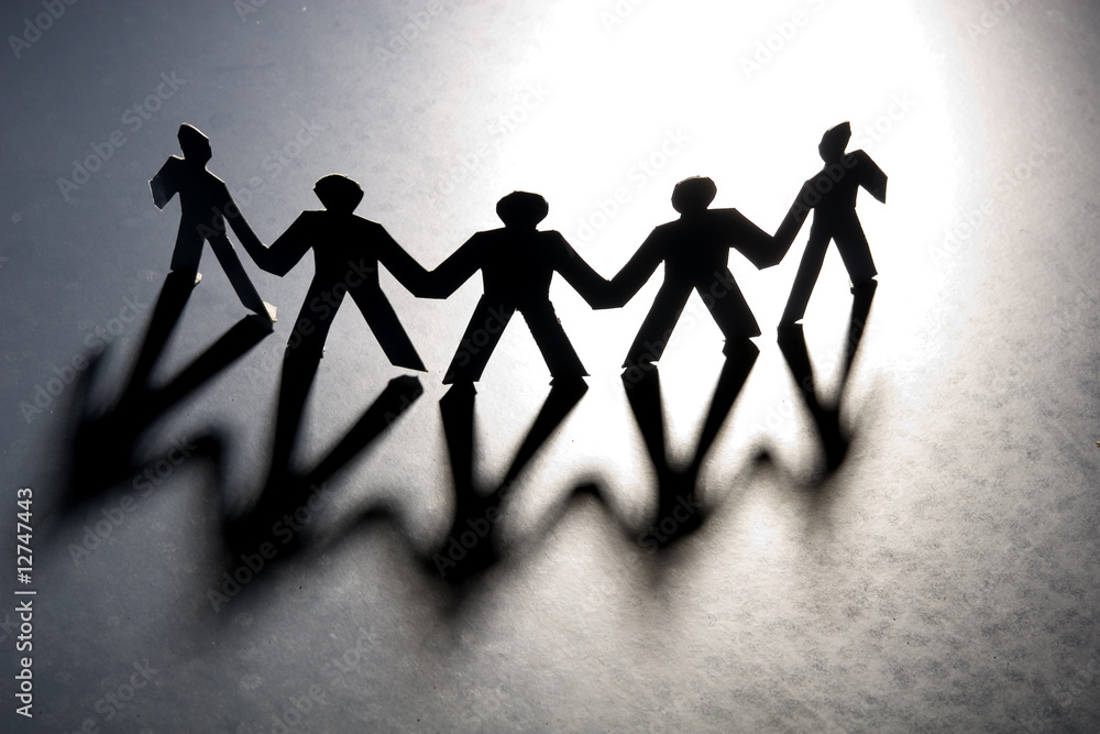 Paper-chain people Stock Photo | Adobe Stock