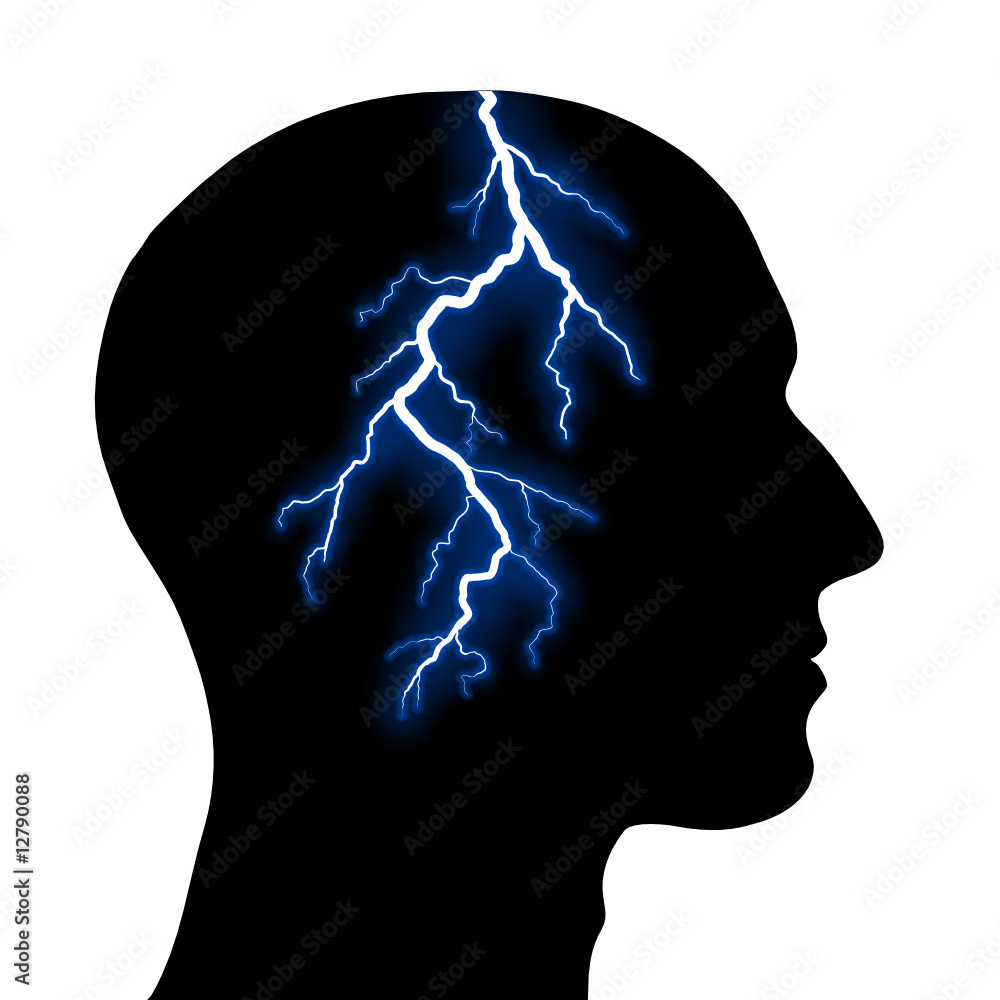kopfschmerzen (gewitter im kopf) Stock-Vektorgrafik | Adobe Stock